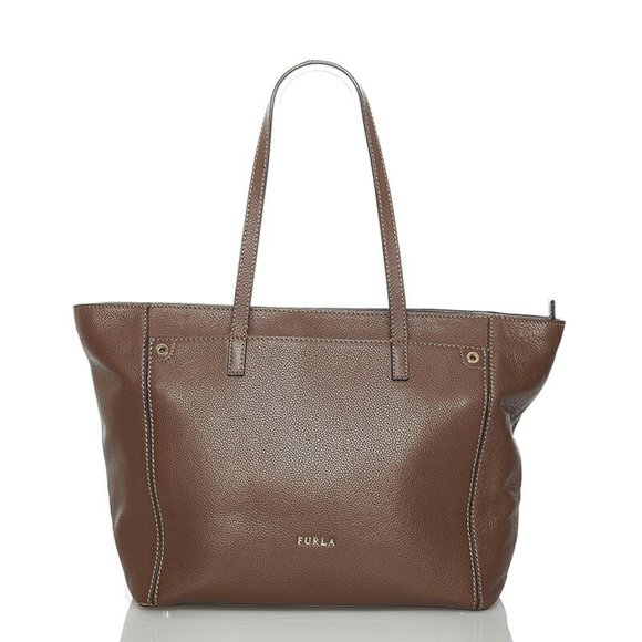 Furla | Bags | Furla Tote Bag Brown Leather Women | Poshmark